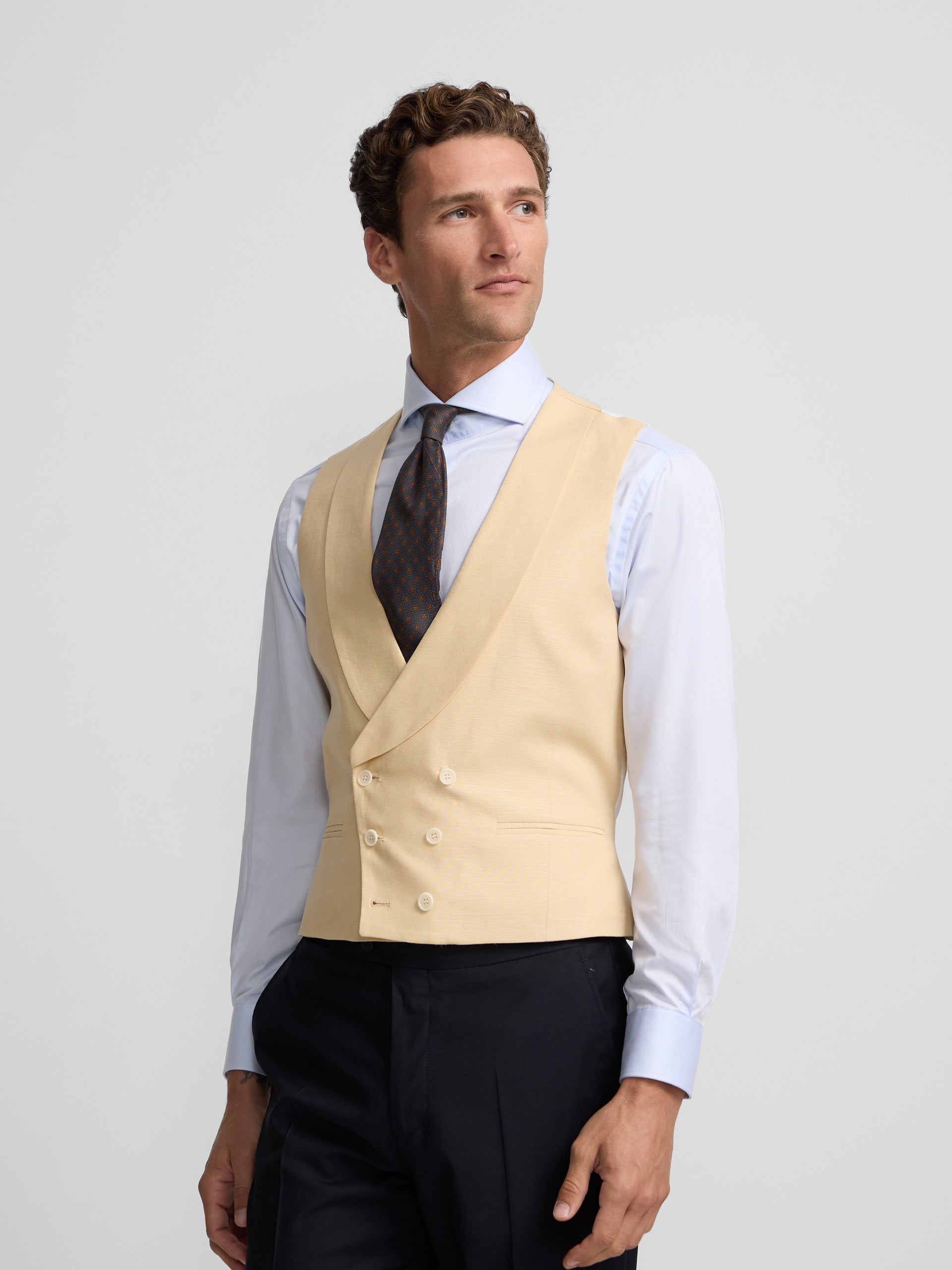 Chaleco chaque cuello redondo camel