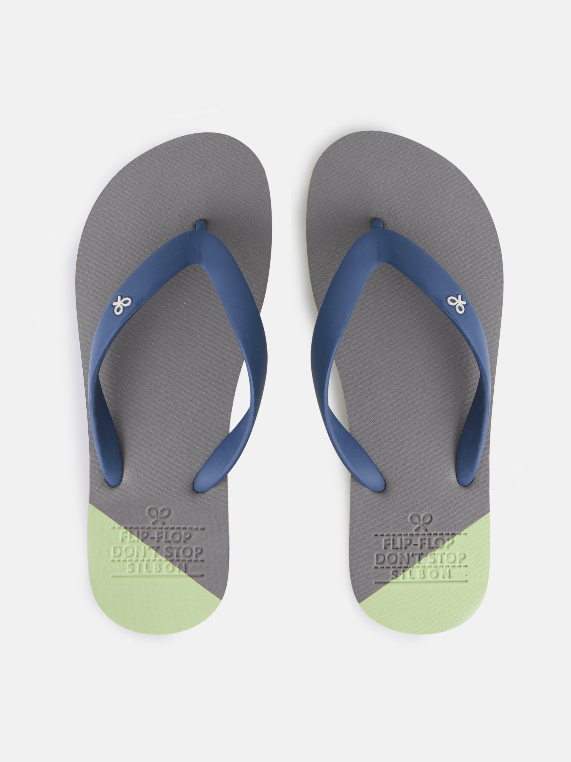 Two-tone gray flip-flops
