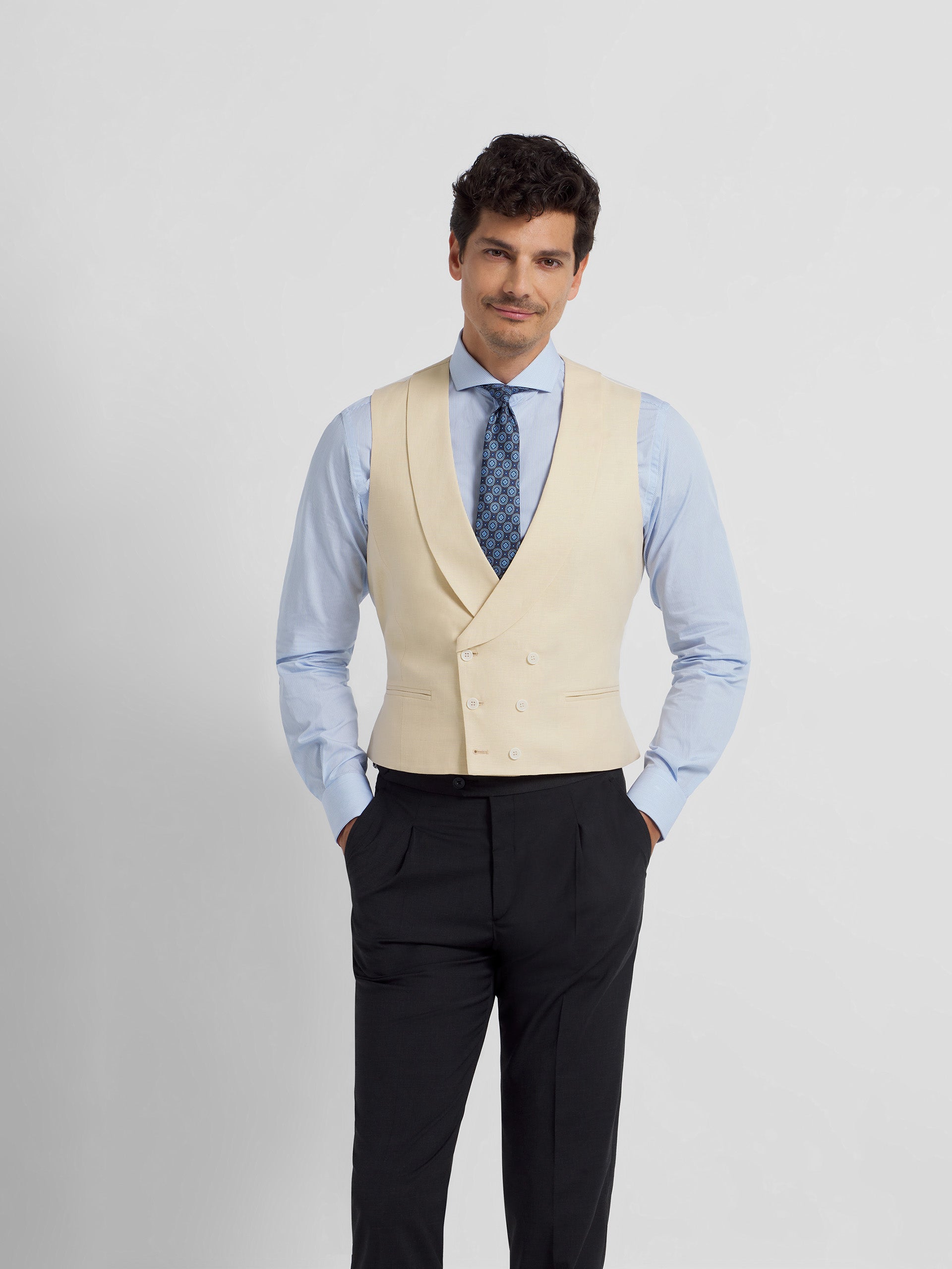 Chaleco chaque cuello redondo camel