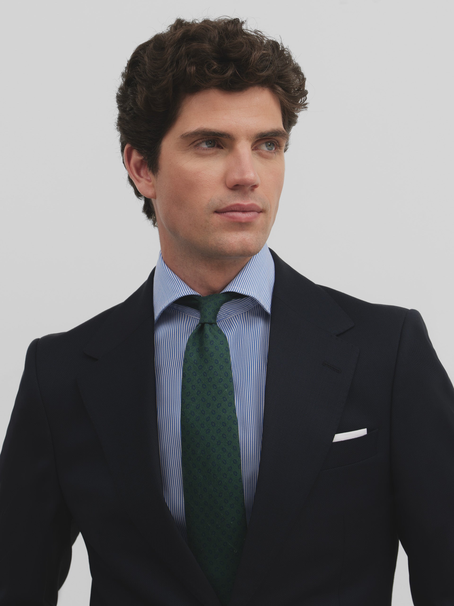 Navy bird's eye blazer suit
