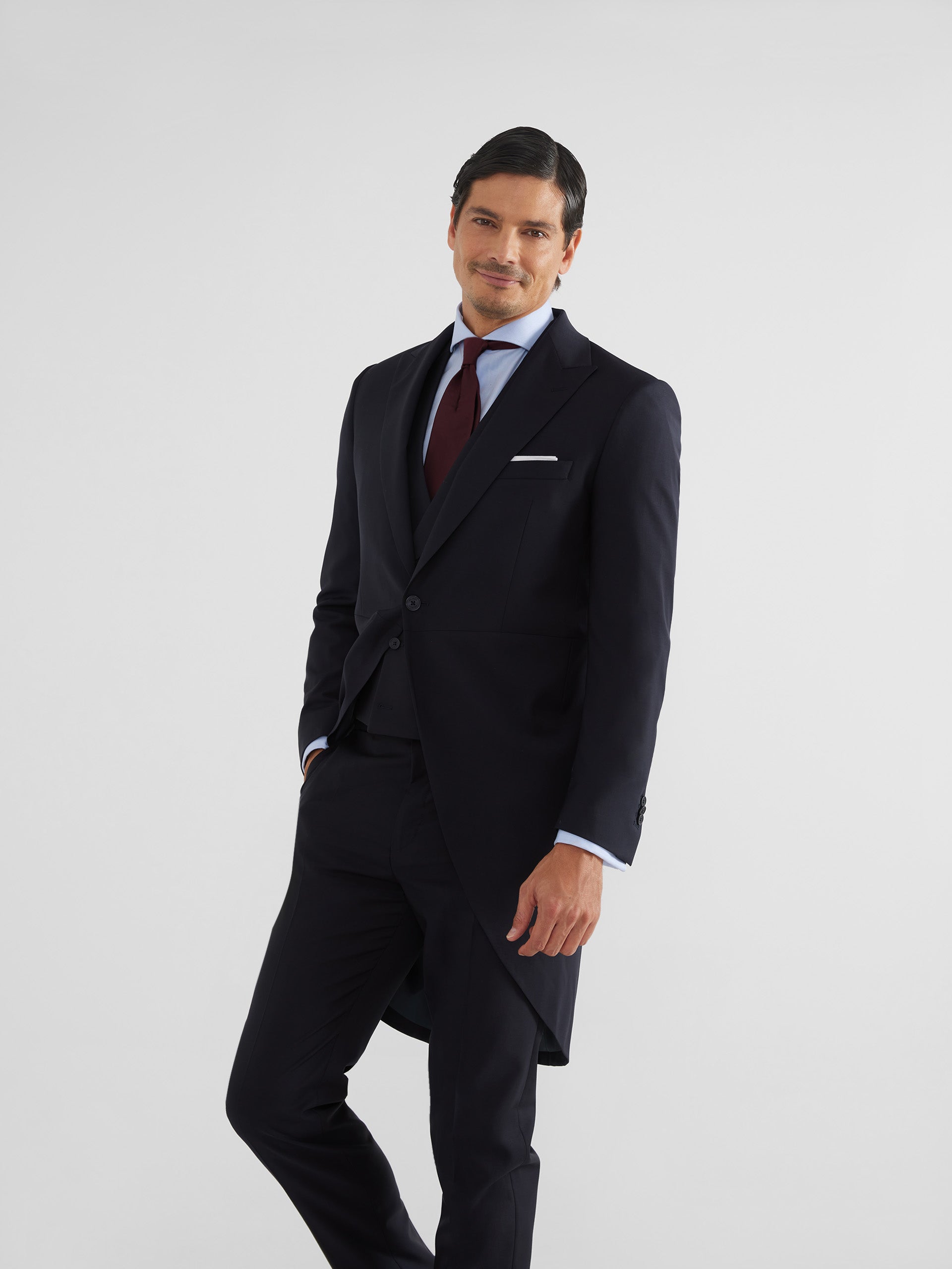 Light blue stretch jacket frock coat