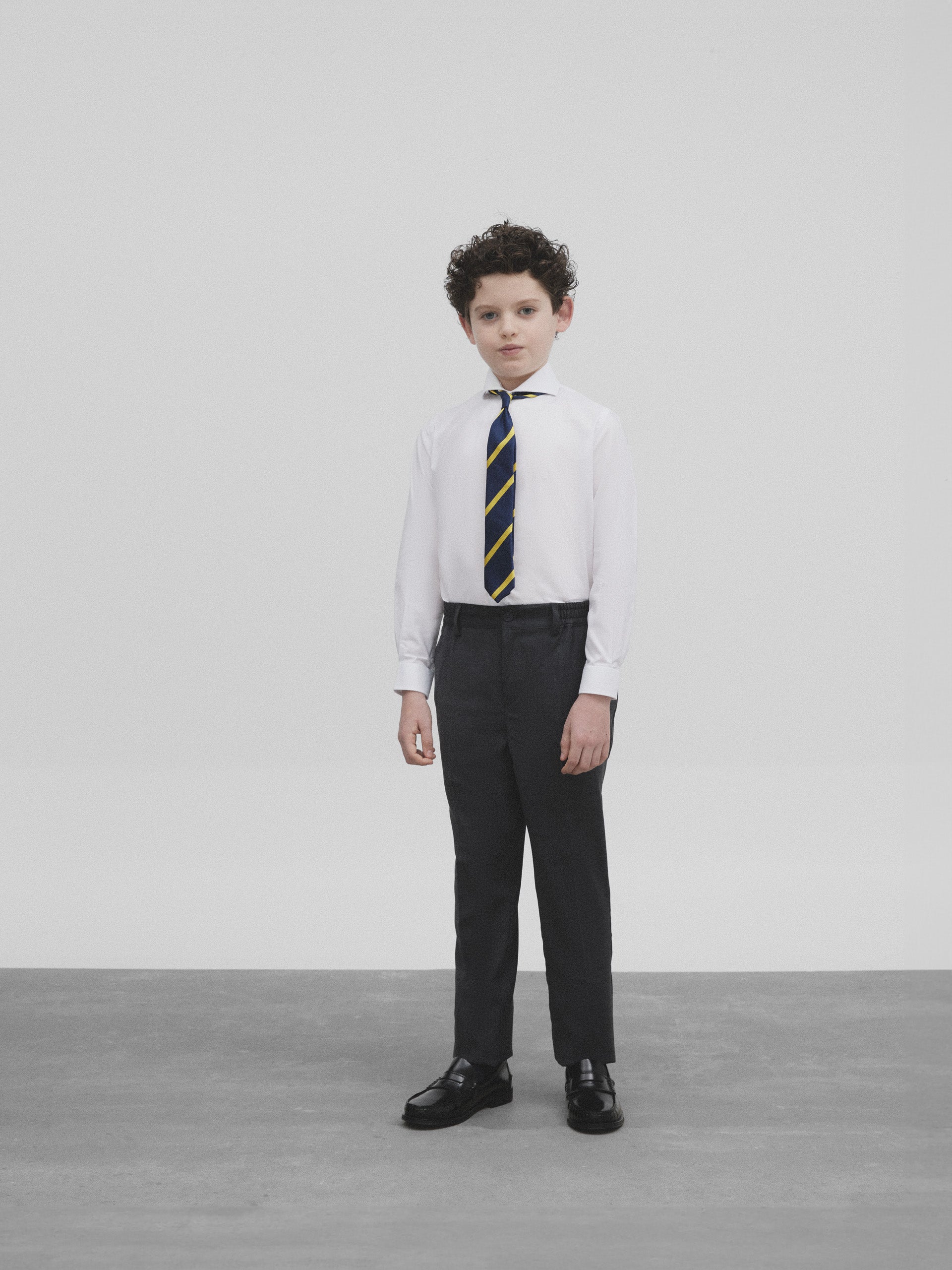 Camisa vestir kids puño simple blanca