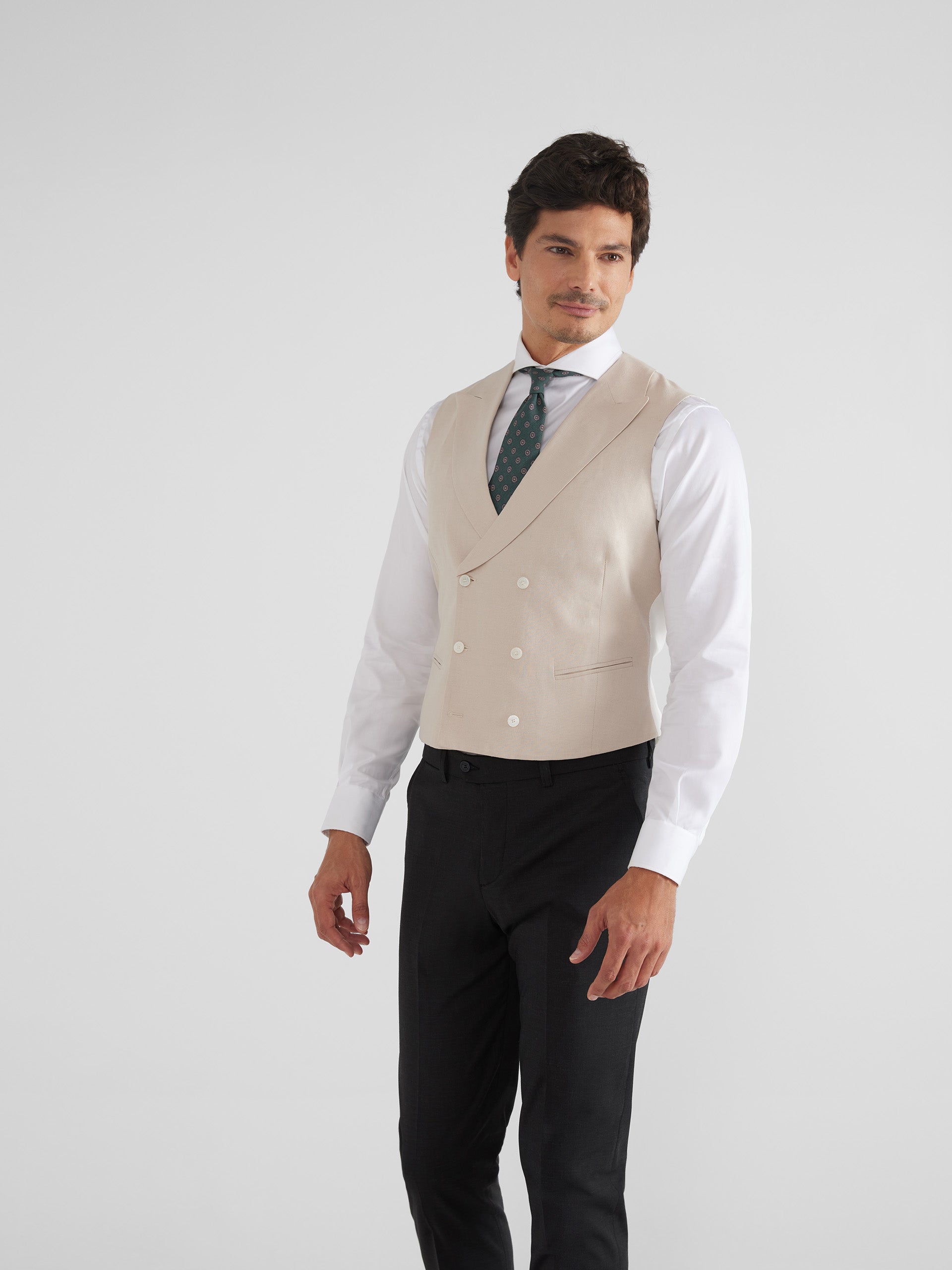 Chaleco chaque clasico gris perla