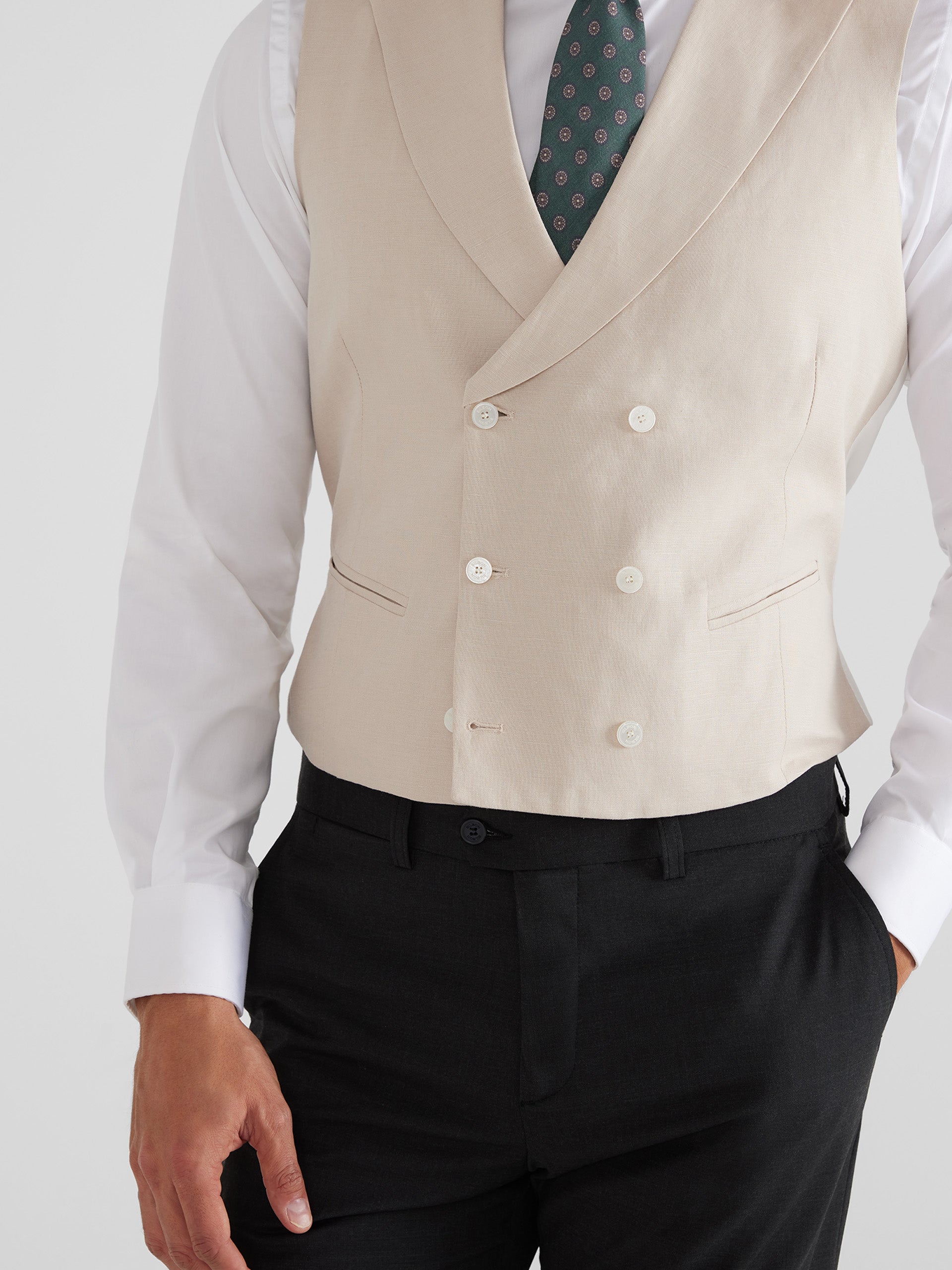 Chaleco chaque clasico gris perla