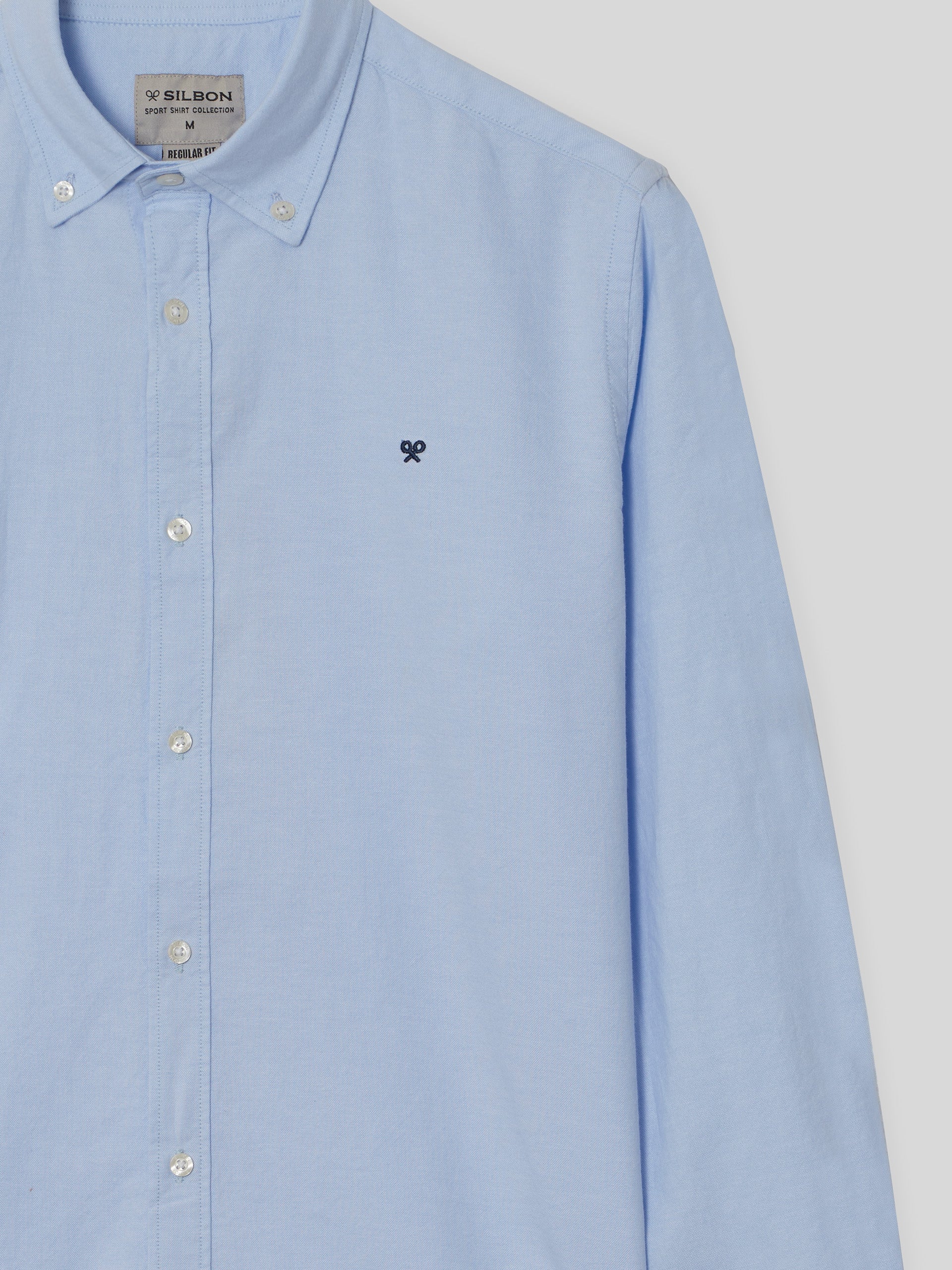 Light blue regular fit oxford sport shirt