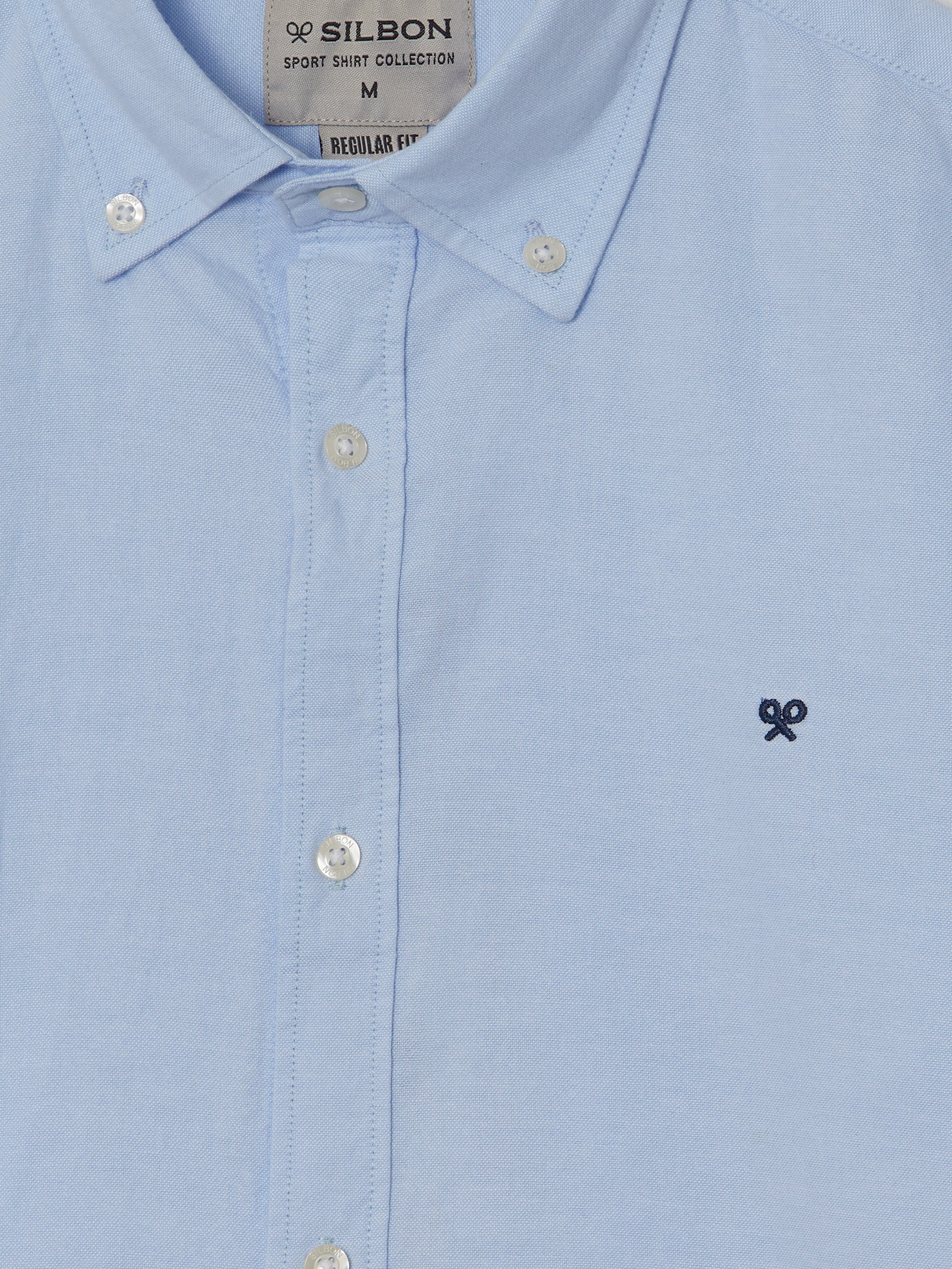 Light blue regular fit oxford sport shirt