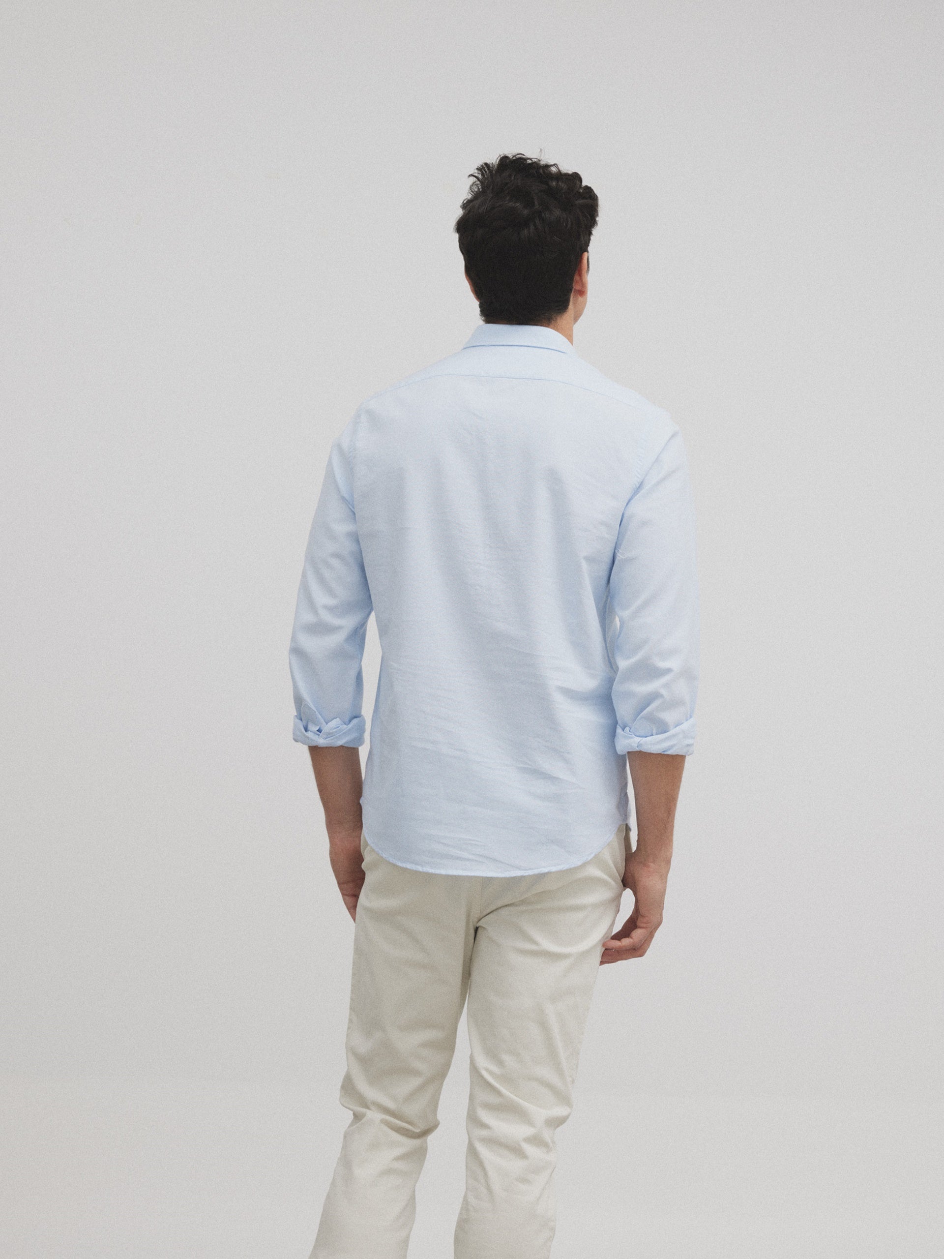 Polera sport oxford celeste