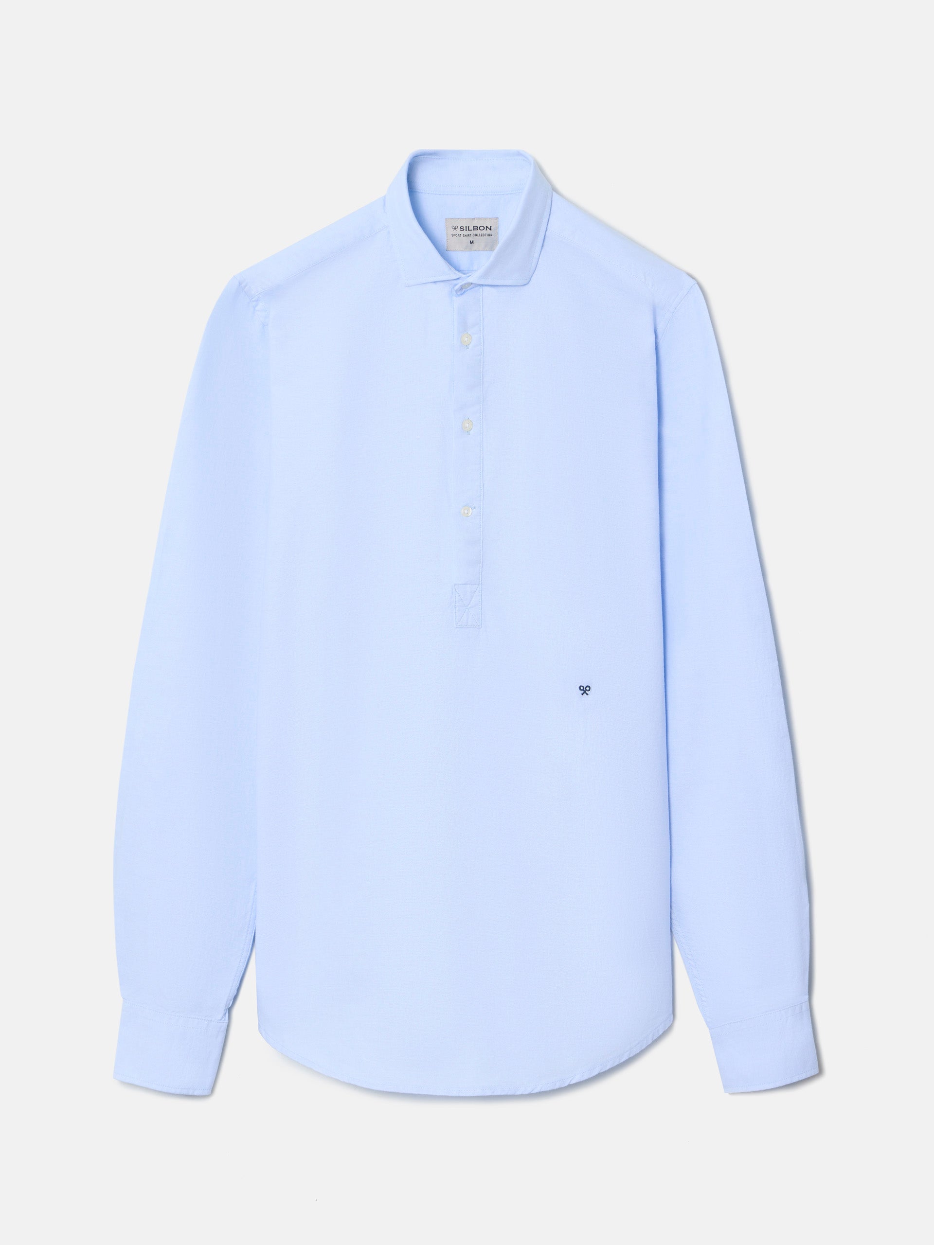 Polera sport oxford celeste
