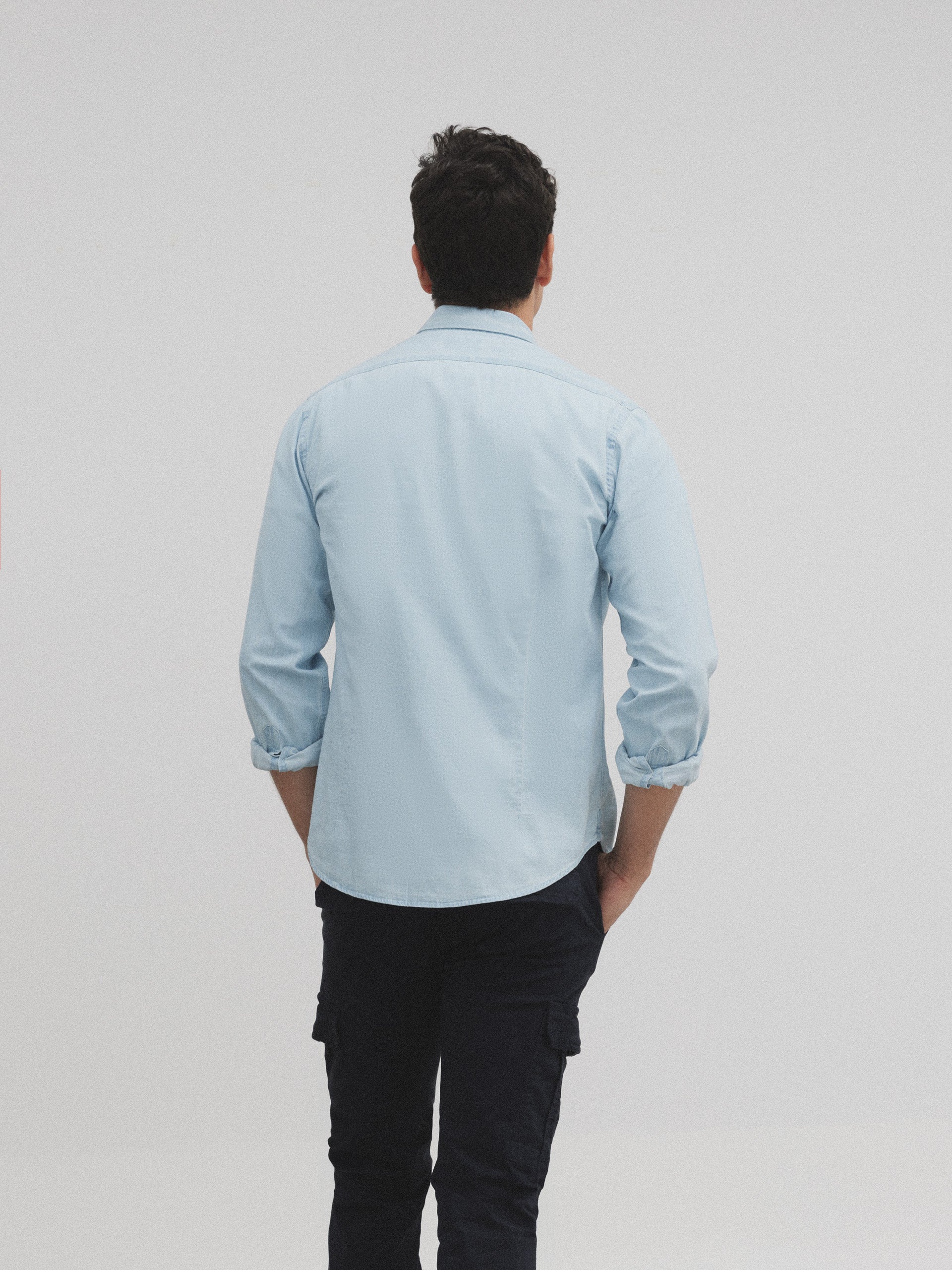 Light blue denim sport shirt