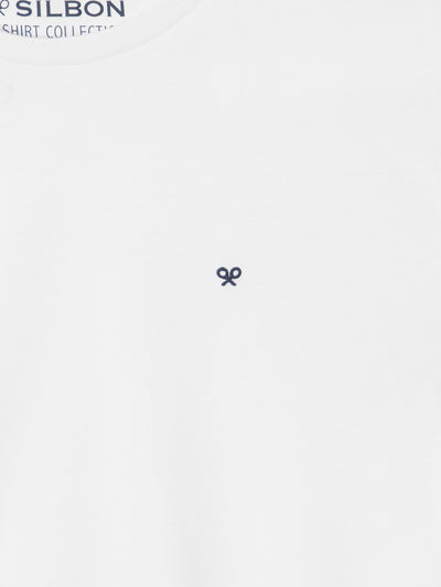 Camiseta silbon minilogo blanco