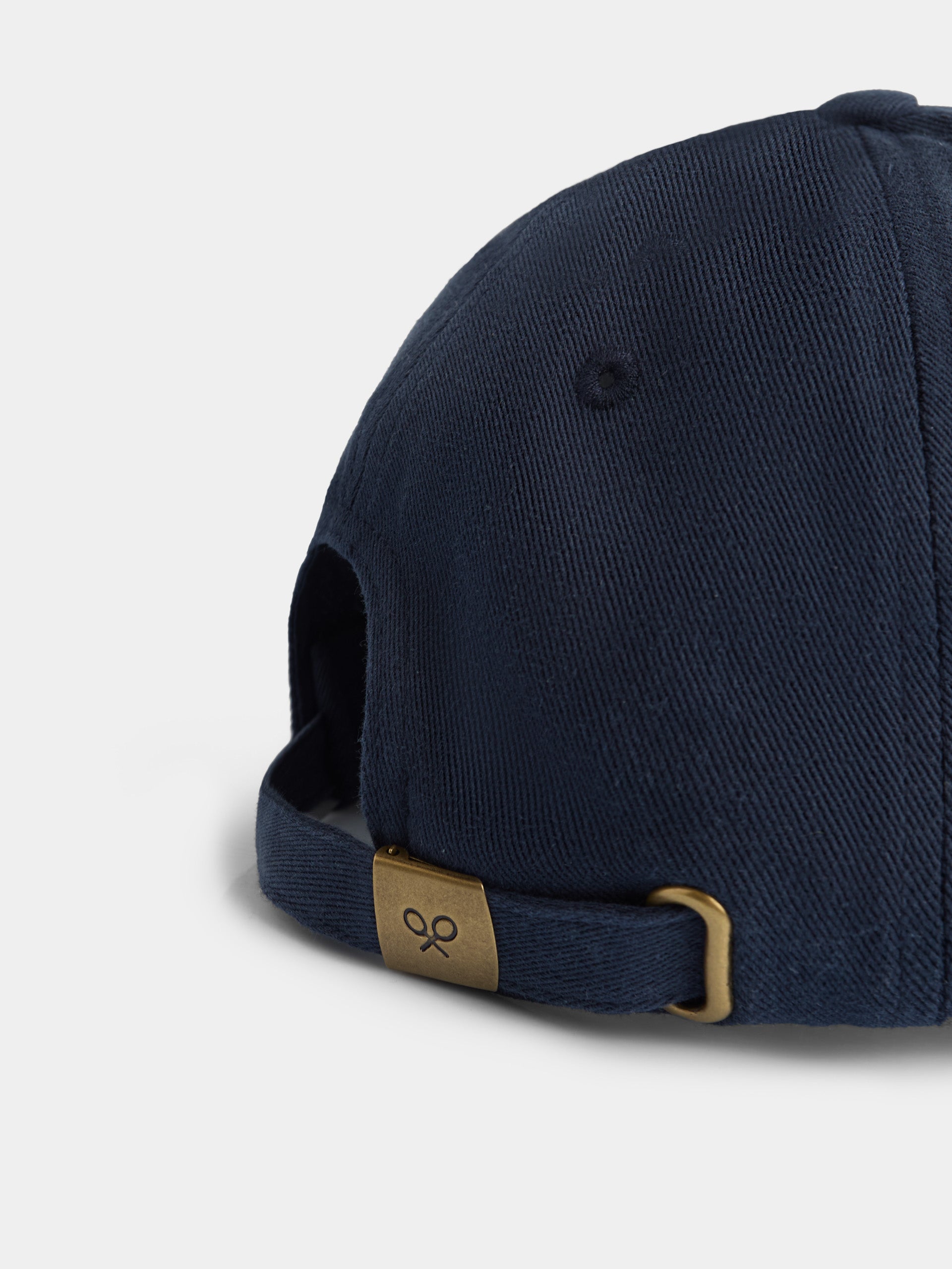 Navy blue embroidered racquet cap