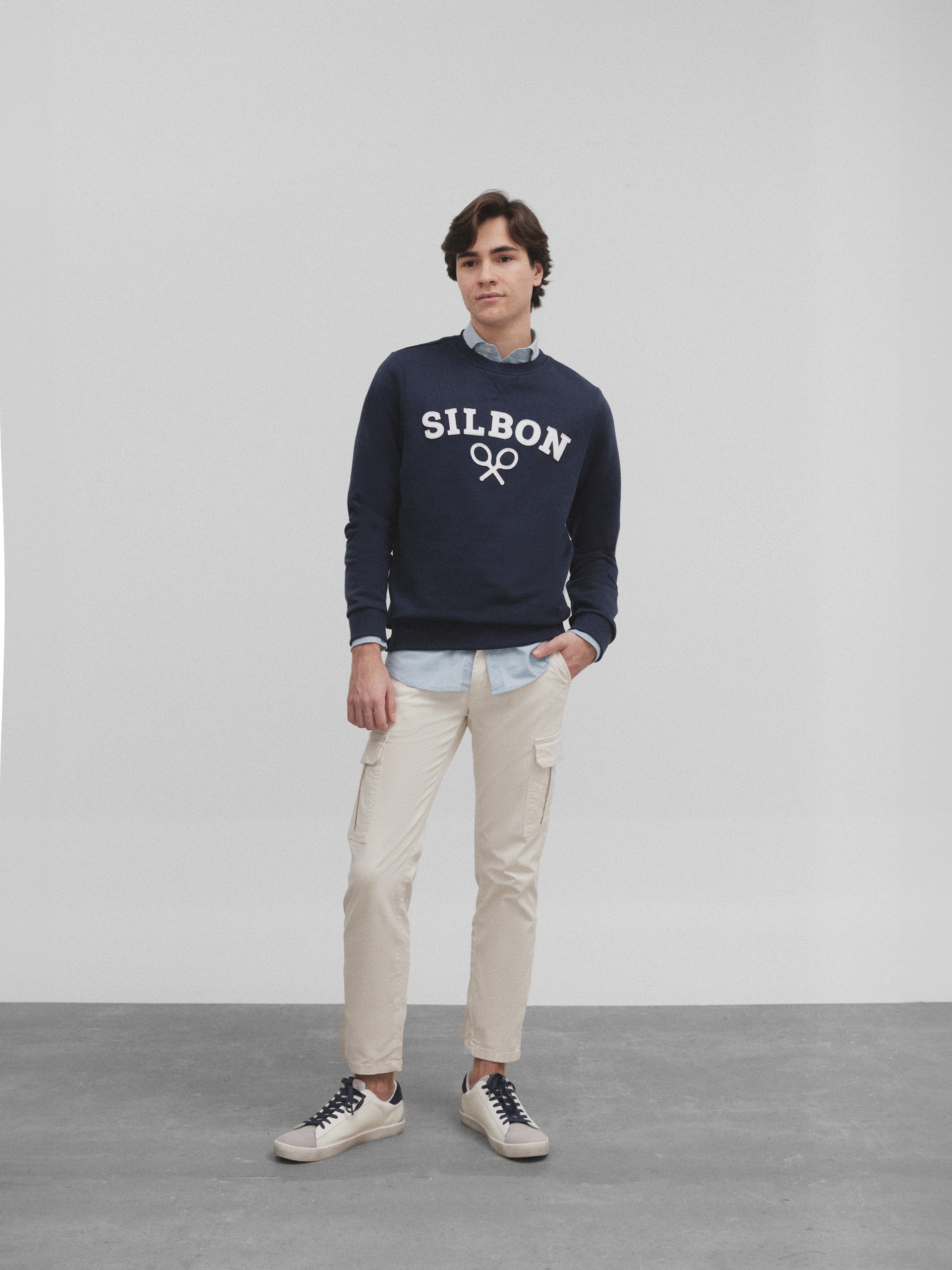 Sudadera silbon raqueta media azul marino