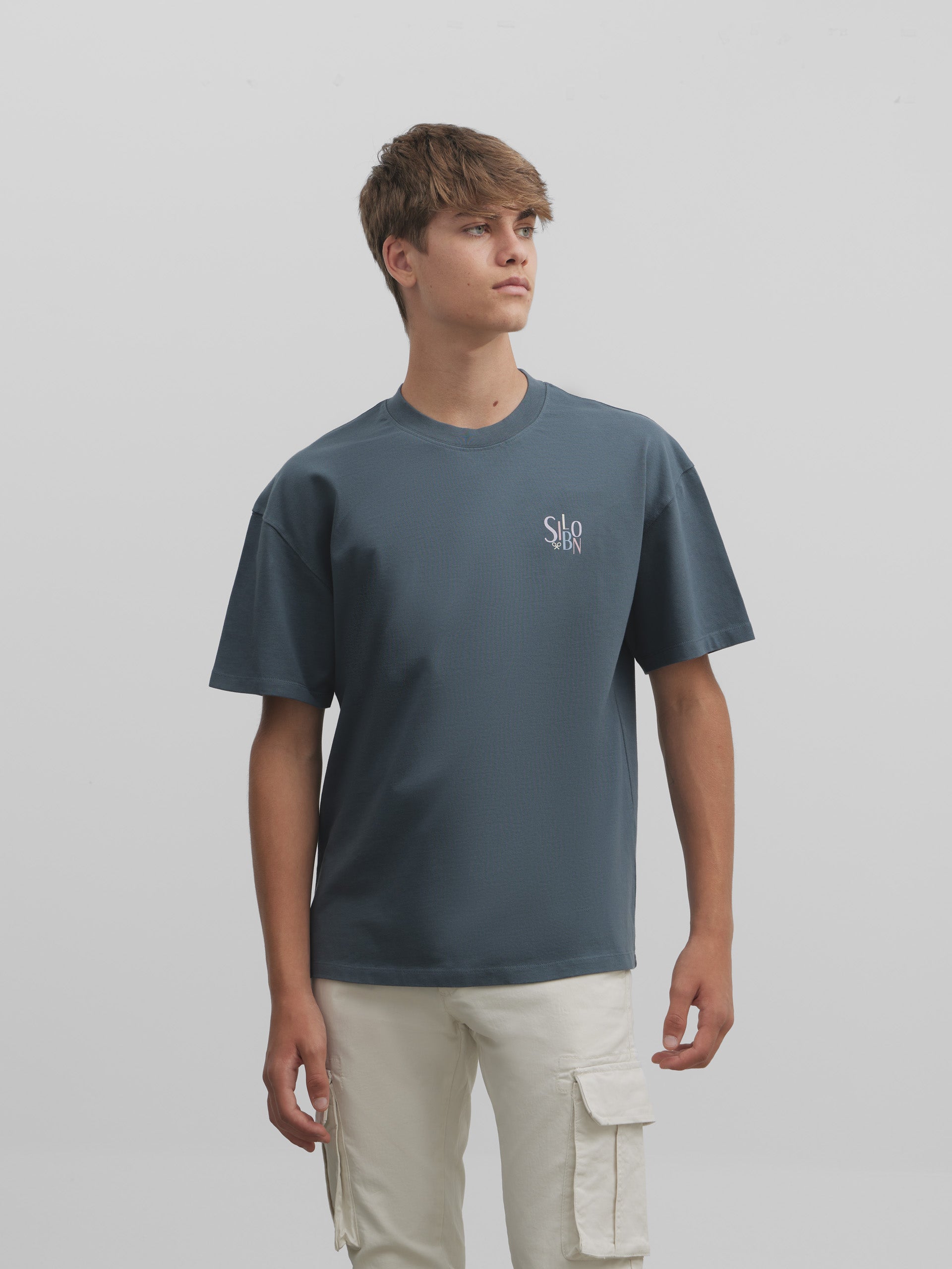 Special fit t-shirt letters petrol colors