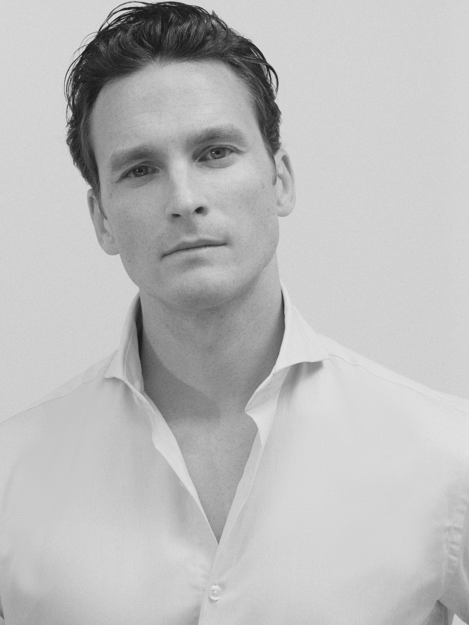 Camisa vestir celeste clara puño simple