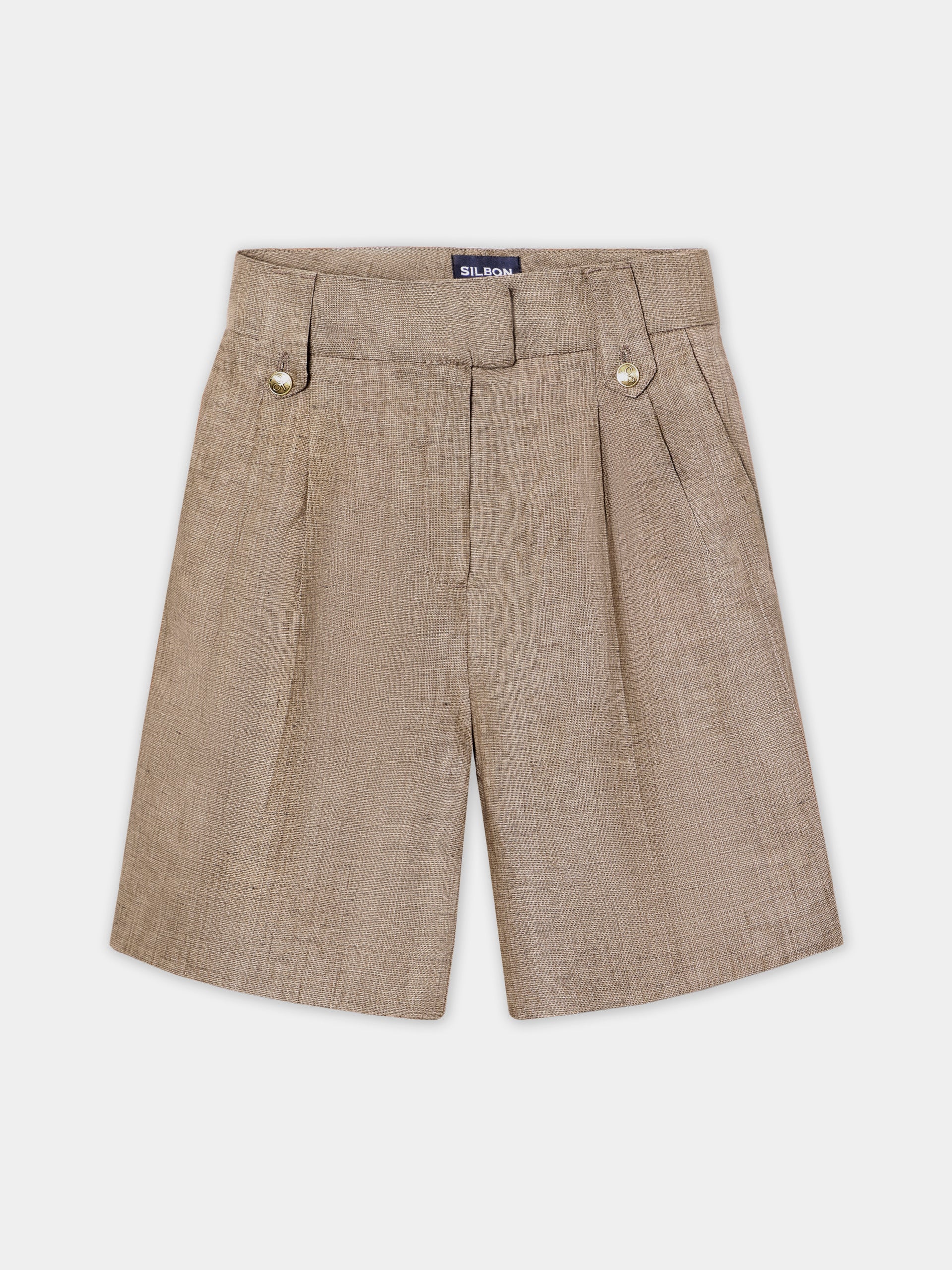 Bermuda woman unique lino beige medio