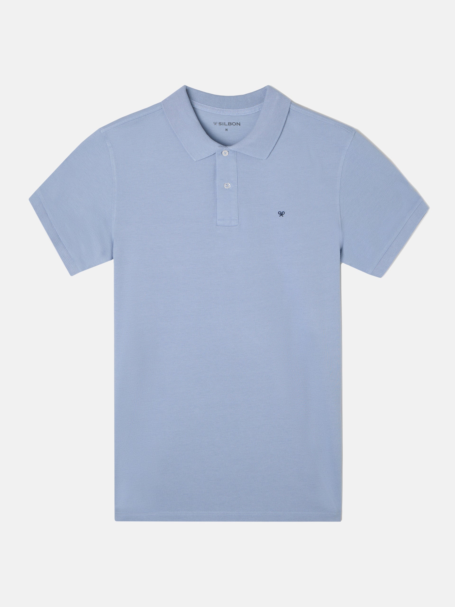 Classic plain indigo blue polo shirt