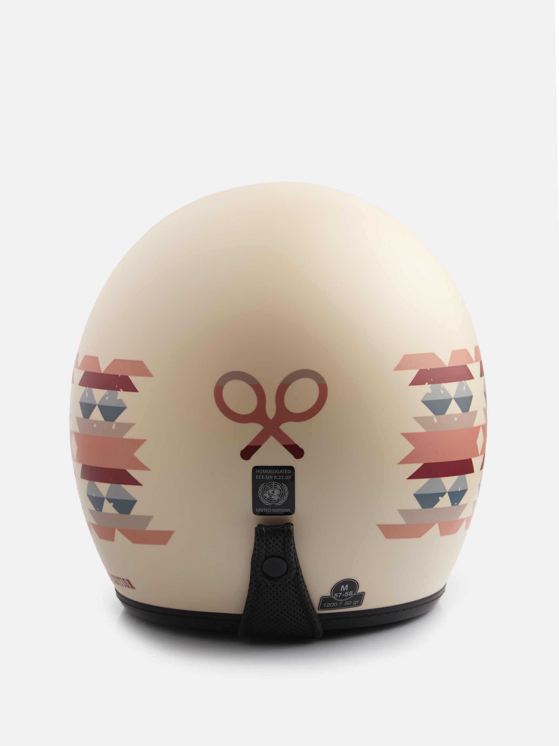 Casco moto etnico crema