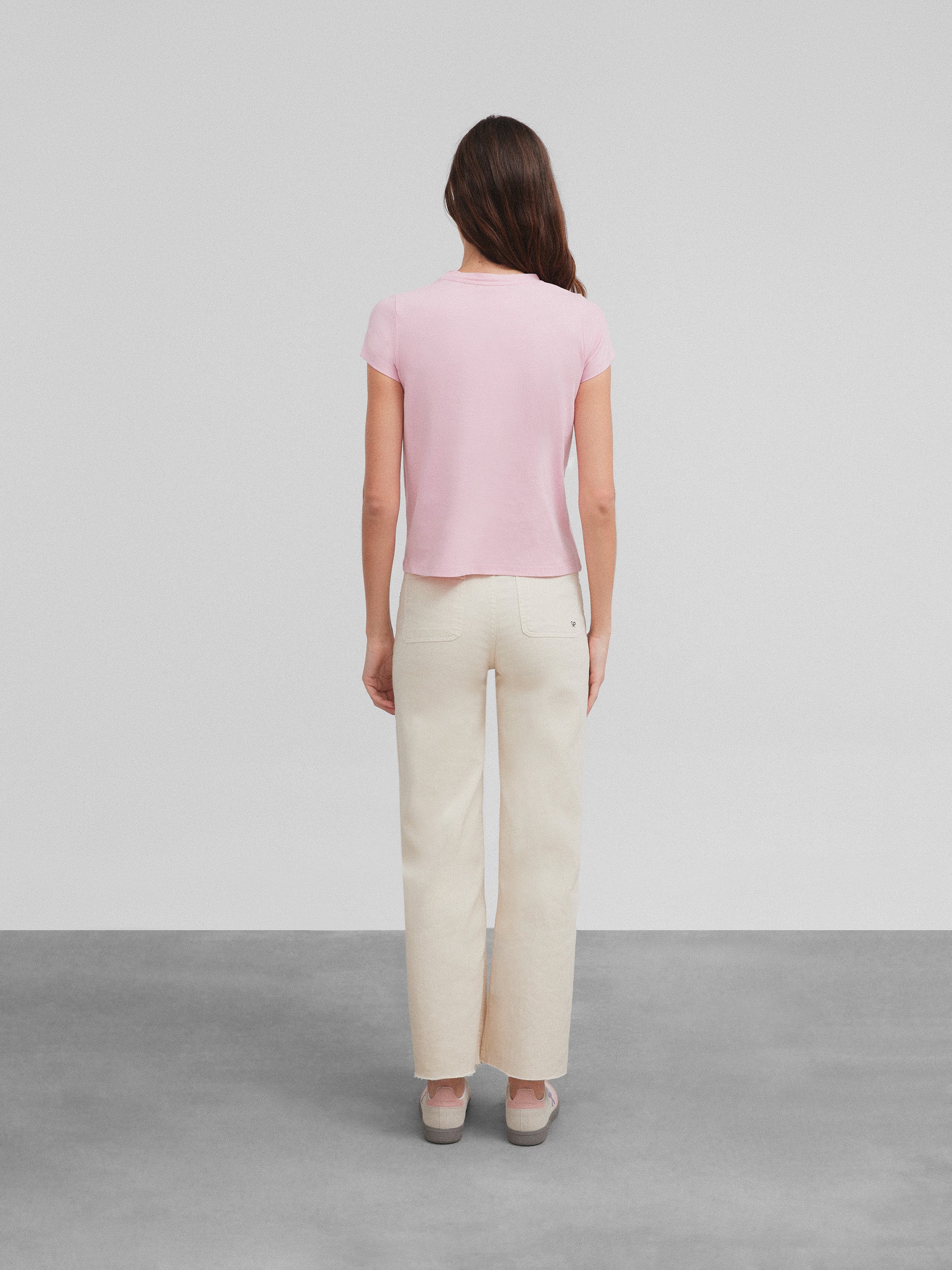 Camiseta woman clasica rosa claro