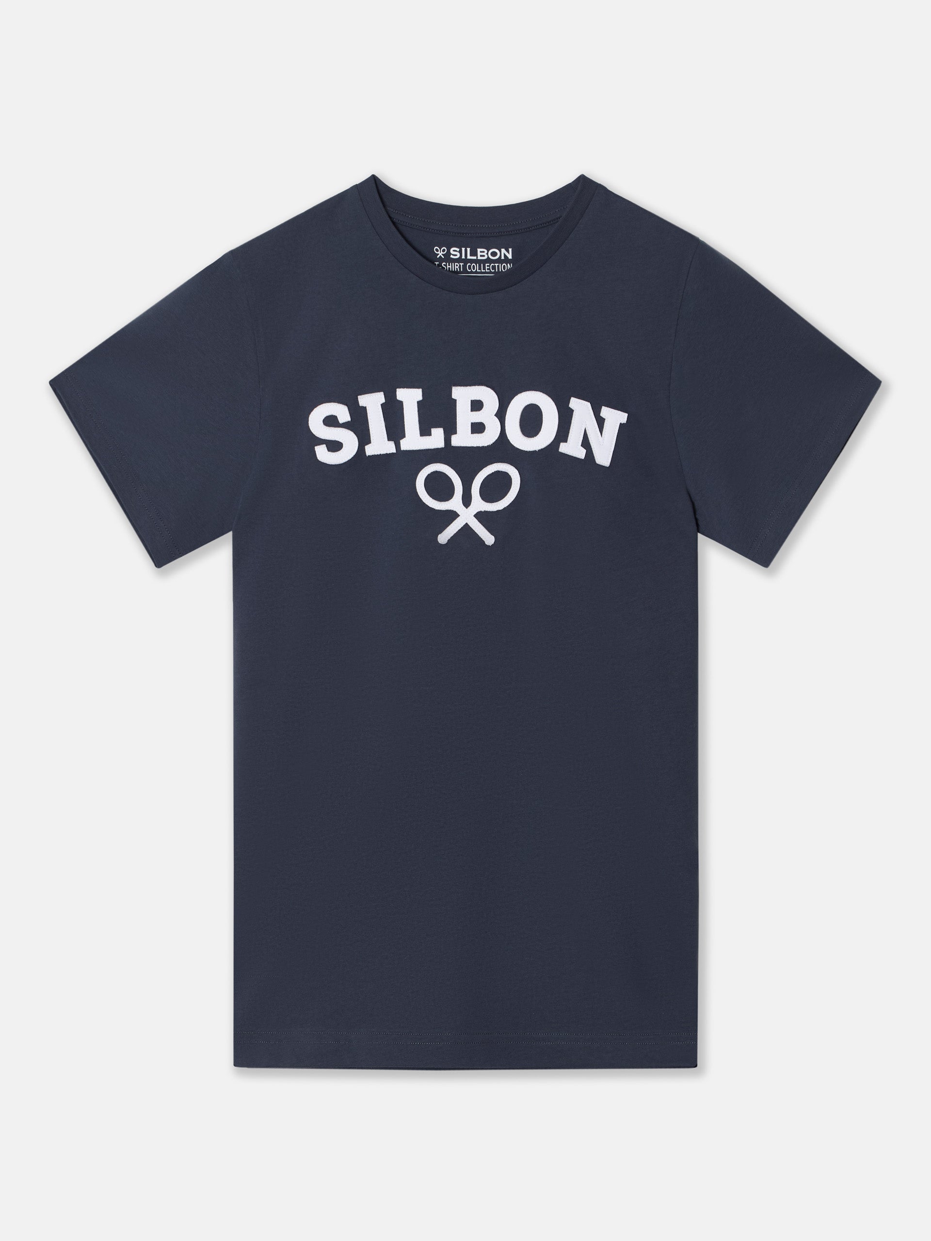 Silbon medium navy blue racket t-shirt