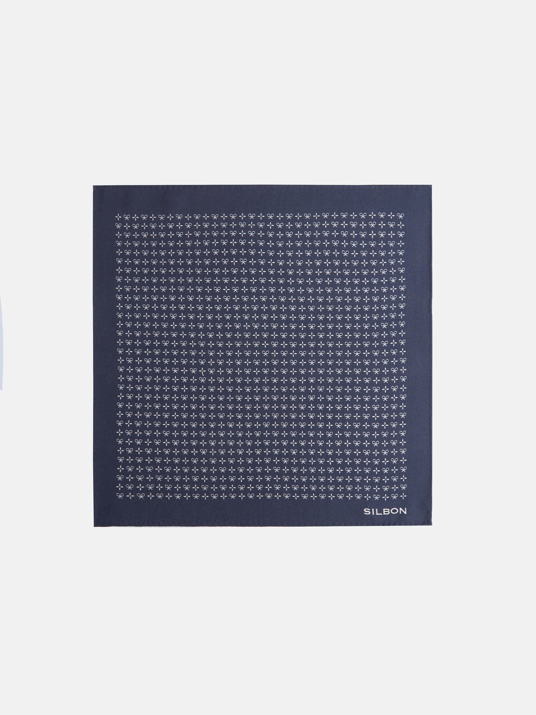 Navy blue logos and motifs scarf