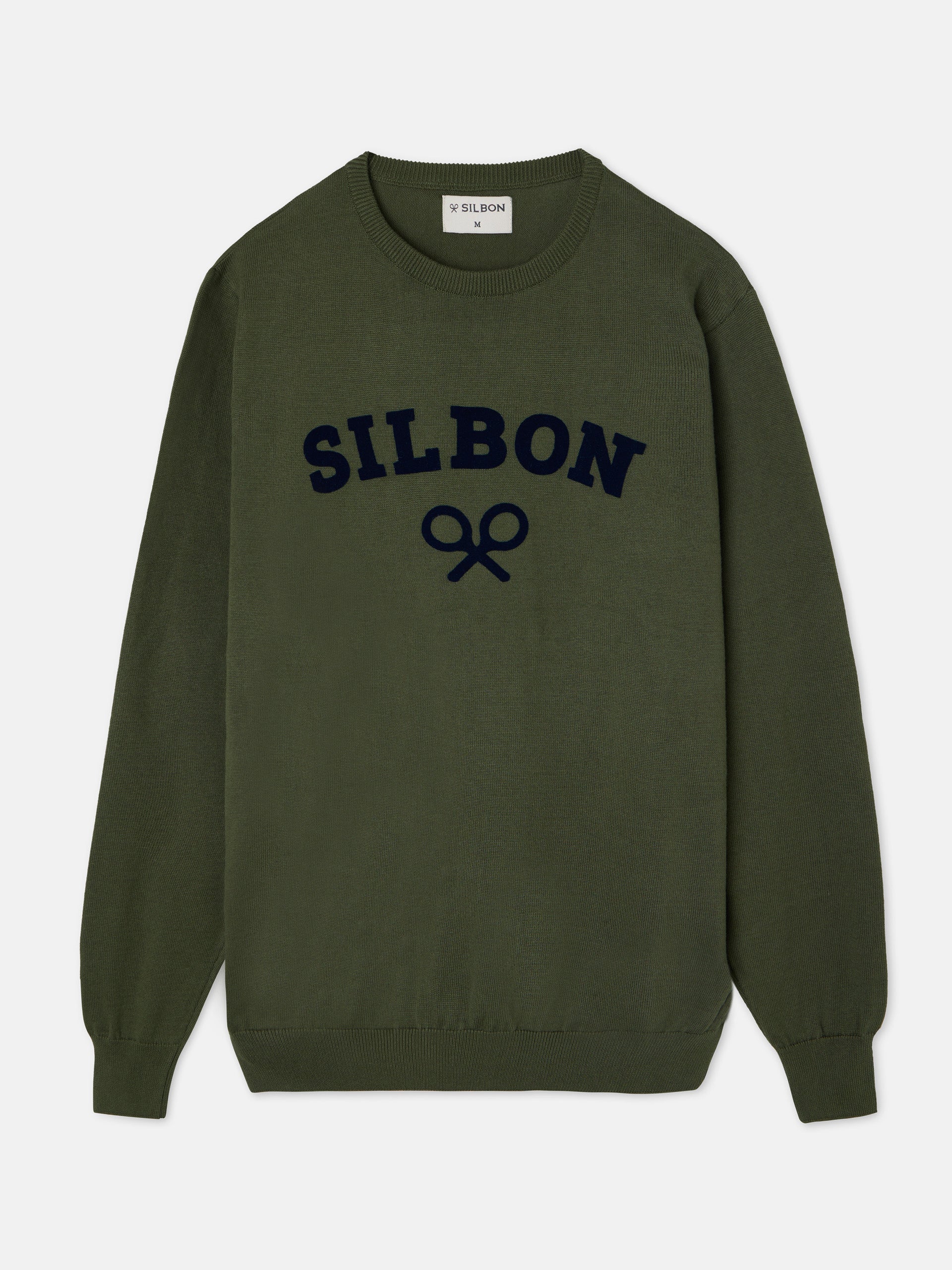 Green racket crew neck jersey