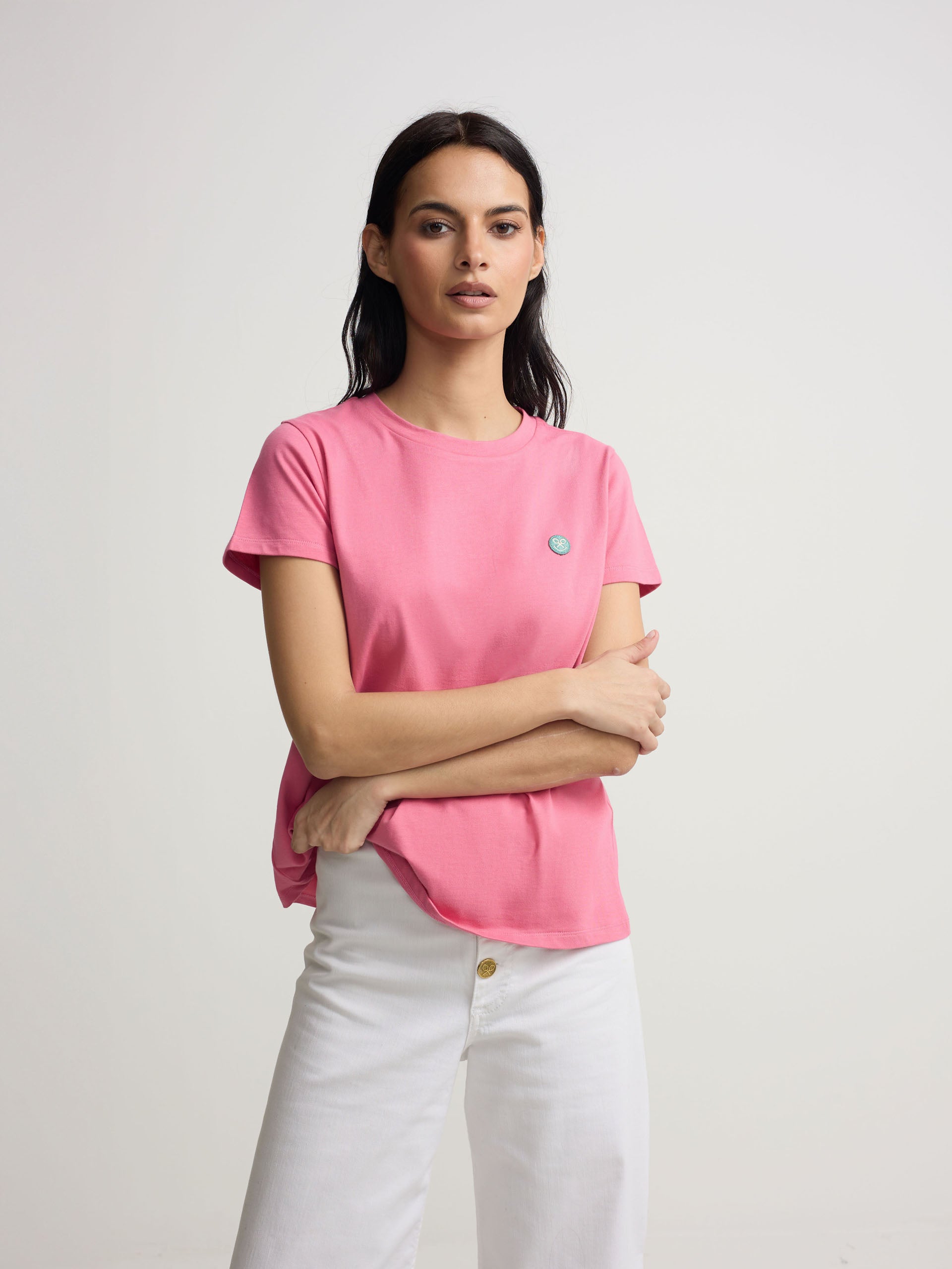 T-shirt rose Silbon Smile pour femme