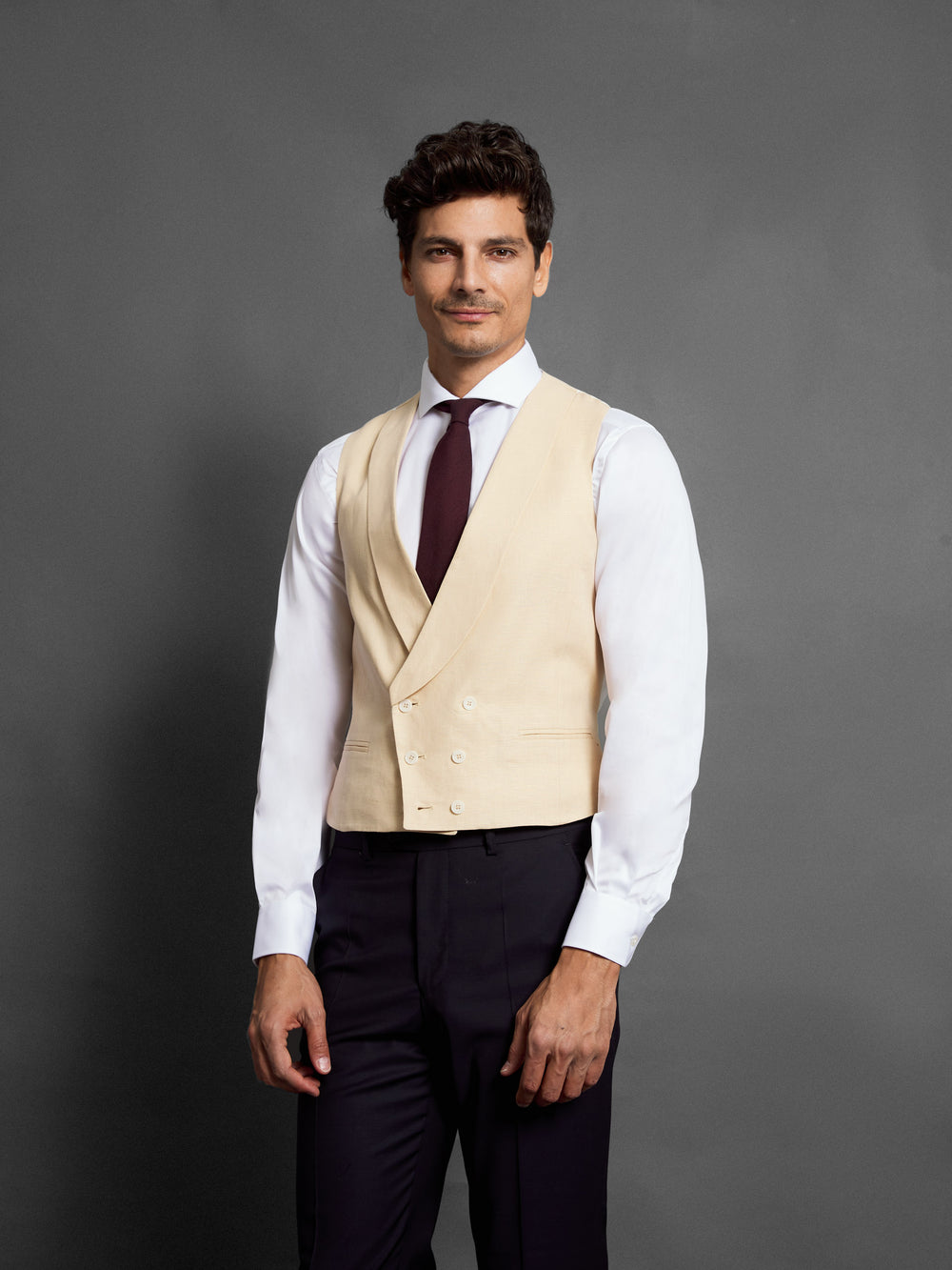 Chaleco chaque cuello redondo camel