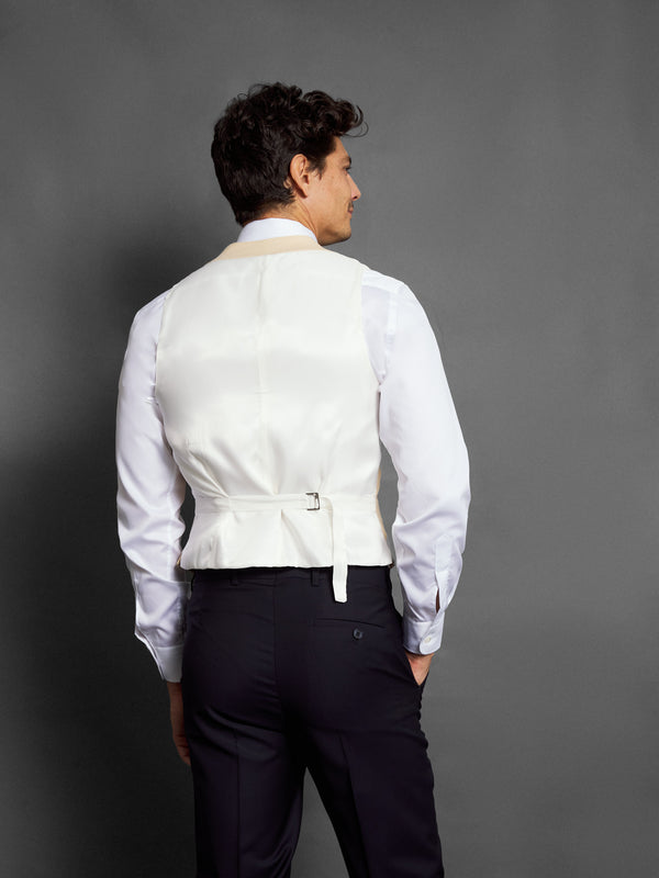 Chaleco chaque cuello redondo camel