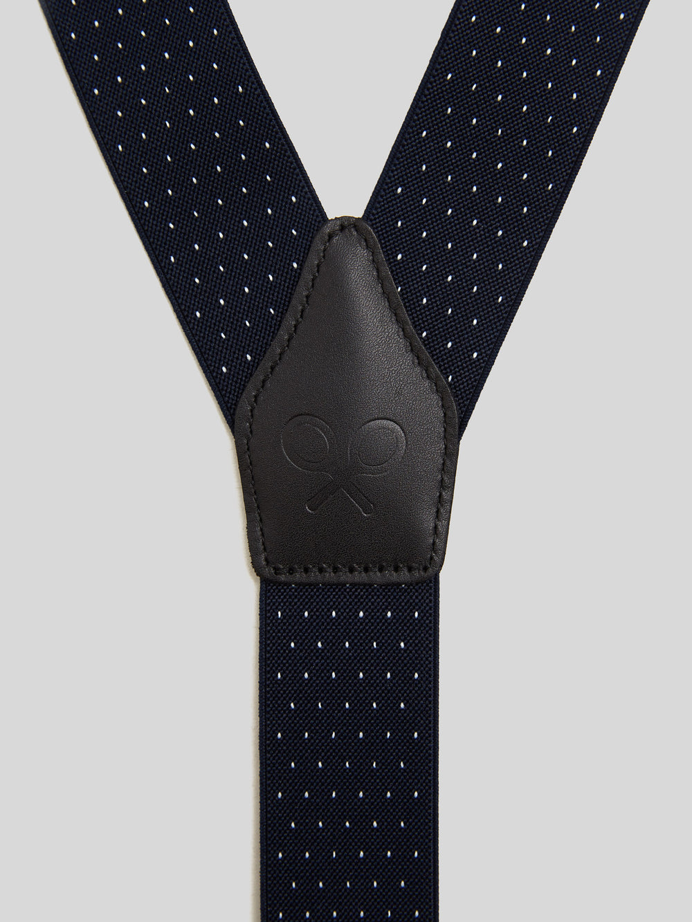 Navy blue dotted silbon suspender